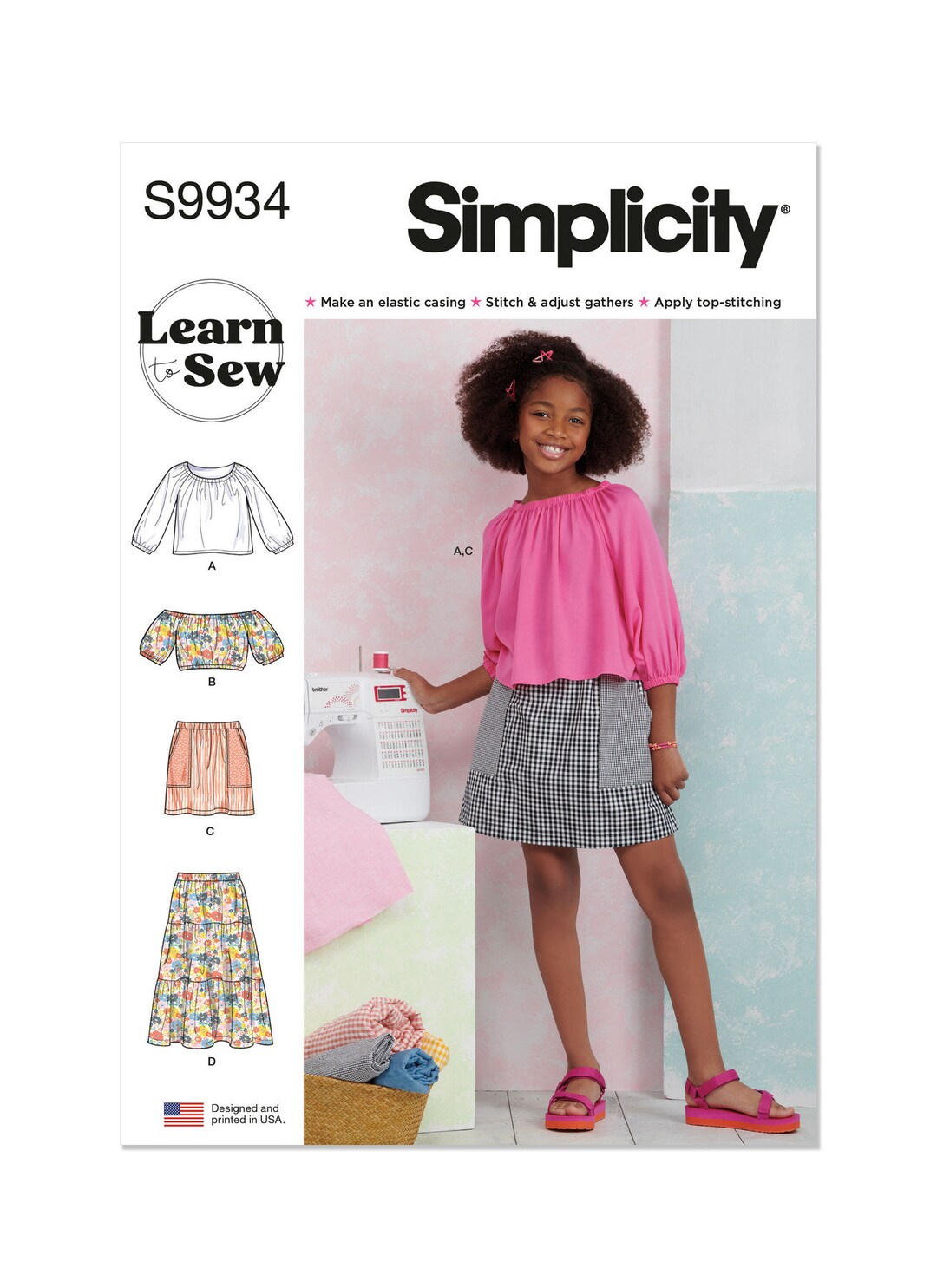 Simplicity Sewing Pattern S9934 Girls' Tops and Skirts - Etsy