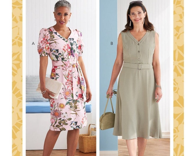 OUT of PRINT Butterick Sewing Pattern B6515 Misses' Dress With Ruffle ...