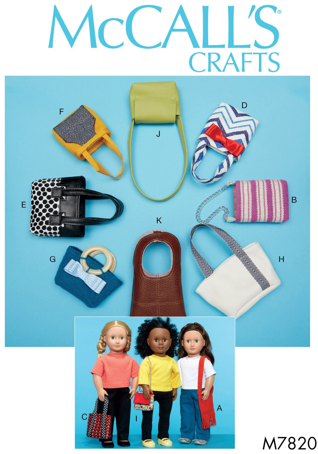 Mccall's Sewing Pattern M7820 Bags for 18" Dolls - Etsy