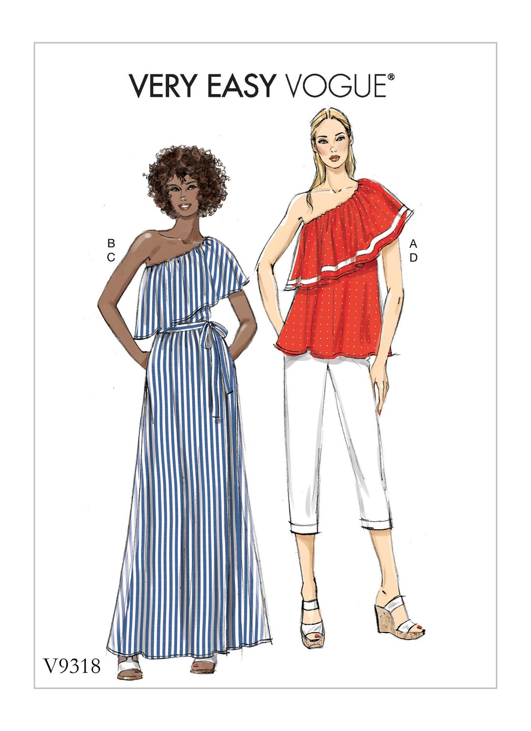 OUT of PRINT Vogue Sewing Pattern V9318 Misses' Tops, Skirt, and Pants - Etsy