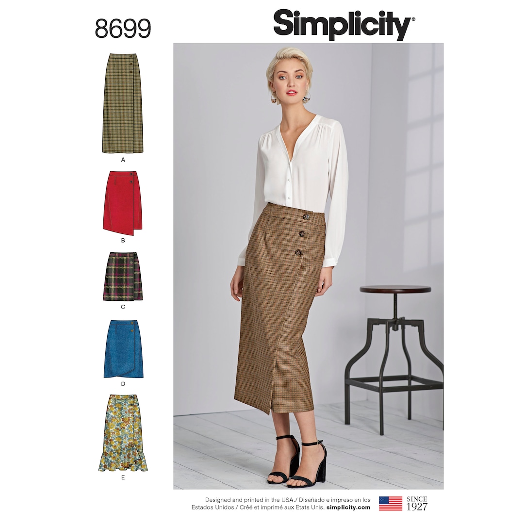 Simplicity Sewing Pattern 8699 Misses' Wrap Skirts With Length ...