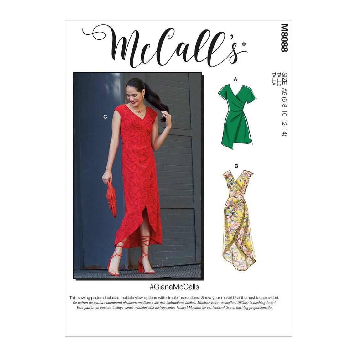 Mccall's Sewing Pattern M8088 gianamccalls Misses' - Etsy