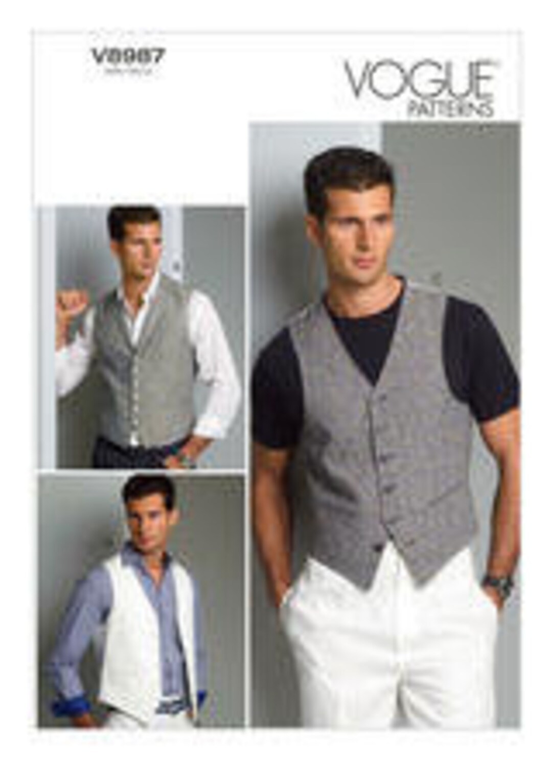 Vogue Pattern V8987 Men's Collared or Collarless Vests - Etsy
