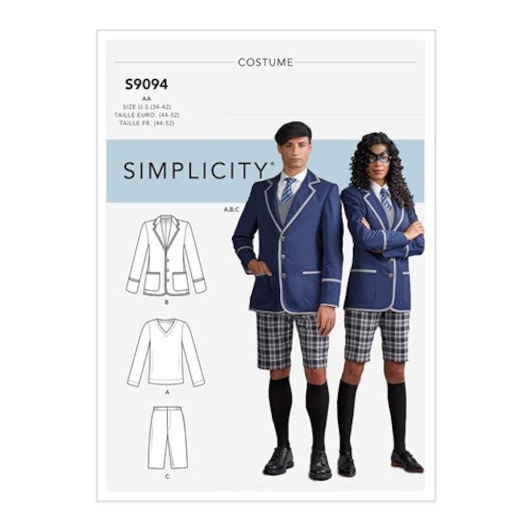 OUT of PRINT Simplicity Sewing Pattern S9094 Misses', Men's and Teens ...