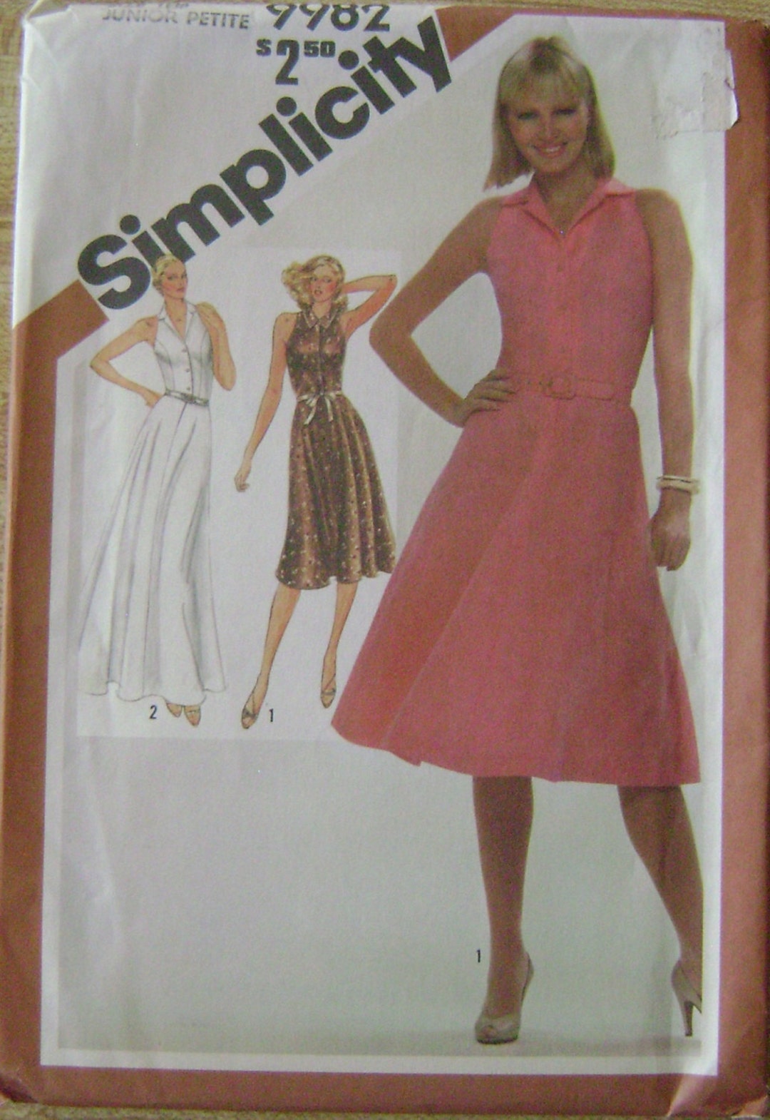 VINTAGE Simplicity Sewing Pattern 9982 Junior Petites' Pullover Dress ...