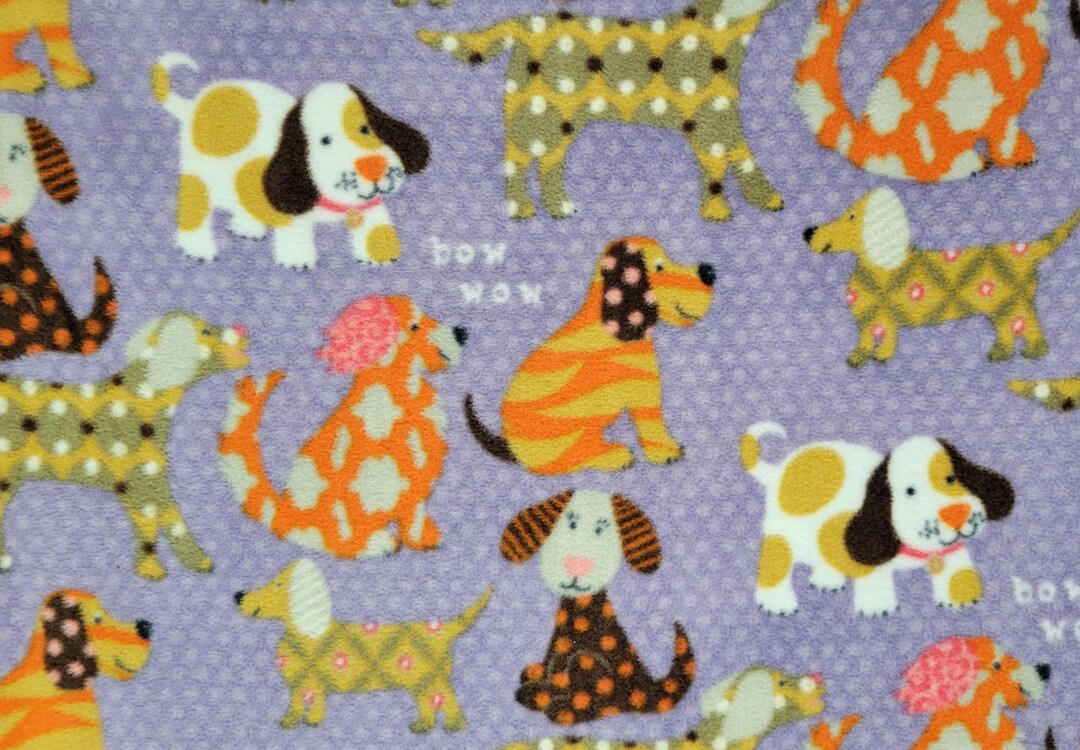Pow Pow Pup on Purple Fleece Fabric (1 Yard 32 Inches) - Etsy