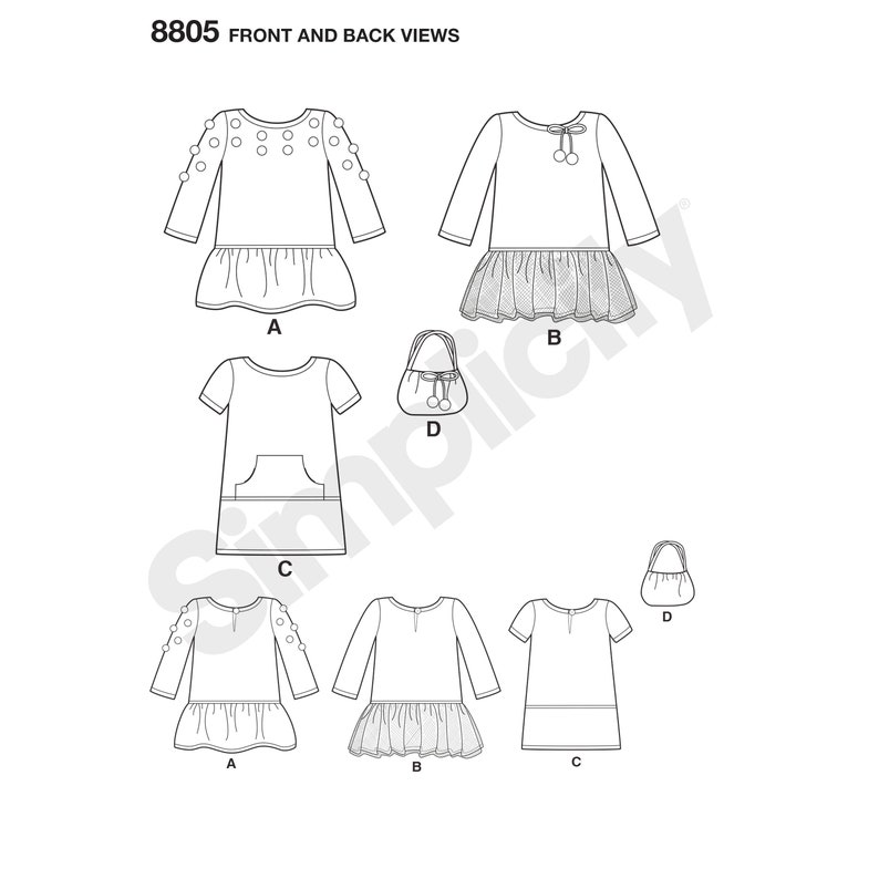 OUT of PRINT Simplicity Sewing Pattern 8805 Toddlers' - Etsy