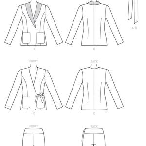 OUT of PRINT Butterick Sewing Pattern B6523 Misses' Jacket, Sash and ...