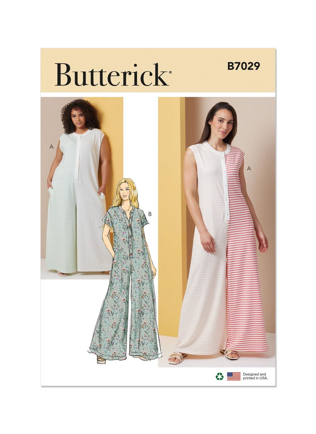 Butterick Sewing Pattern B7029 Misses' and Women's Knit Jumpsuits - Etsy