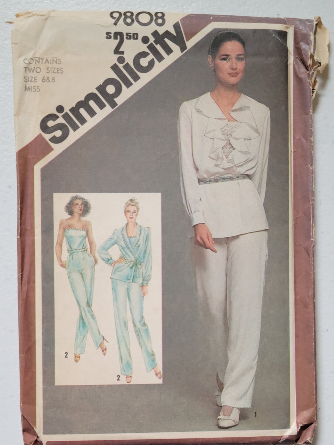 VINTAGE Simplicity Sewing Pattern 9808 Misses' Camisole, Straight-leg ...