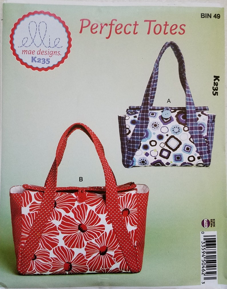 OUT of PRINT Kwik Sew Sewing Pattern K0235 Lined Bags With Two | Etsy