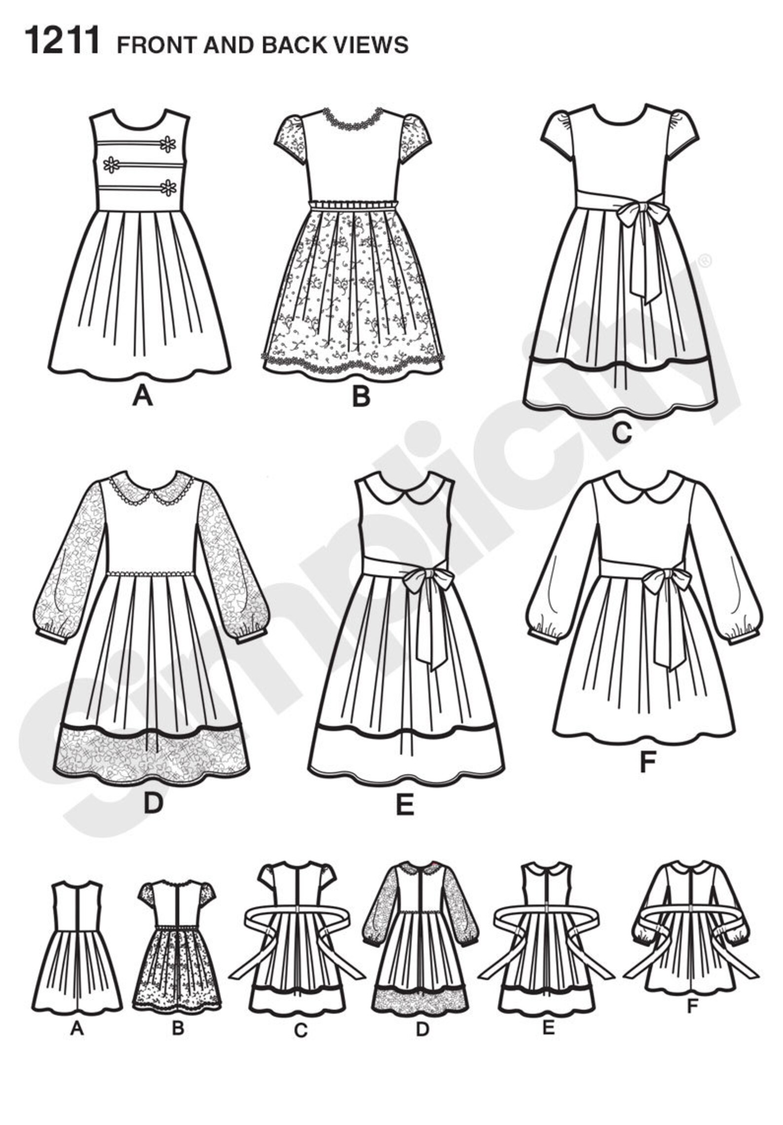 Simplicity Sewing Pattern 1211 Child's and Girls' - Etsy