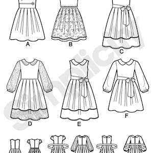 Simplicity Sewing Pattern 1211 Child's and Girls' Dress in Two Lengths ...