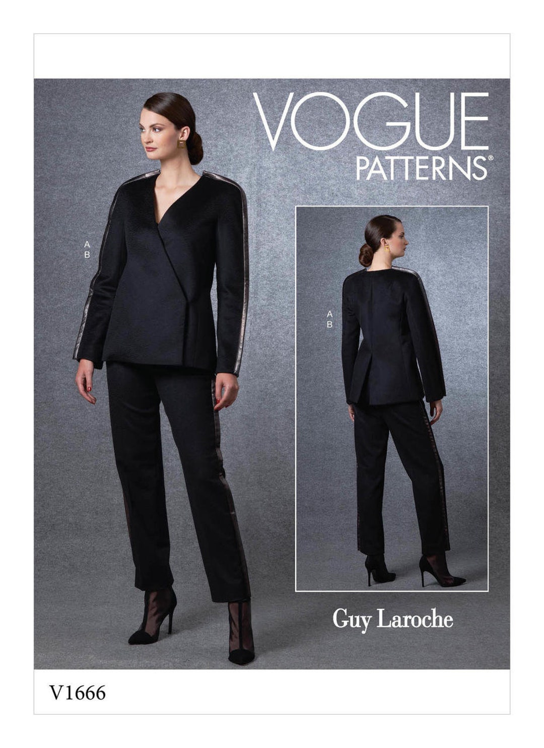 OUT of PRINT Vogue Sewing Pattern V1666 Misses' Jacket & Pants - Etsy