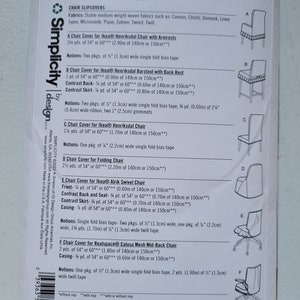 Simplicity Sewing Pattern S9495 Chair Slipcovers - Etsy