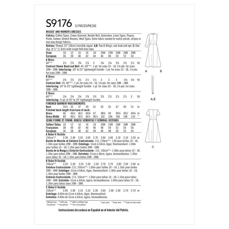 Simplicity Sewing Pattern S9176 Misses' & Women's Dresses - Etsy