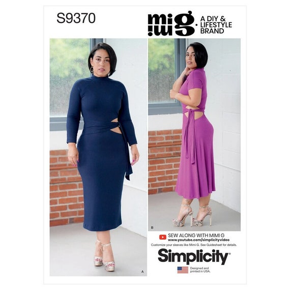 Simplicity Sewing Pattern S9370 Misses' Knit Dress With | Etsy