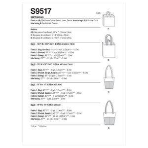 Simplicity Sewing Pattern S9517 Shopping Bags - Etsy