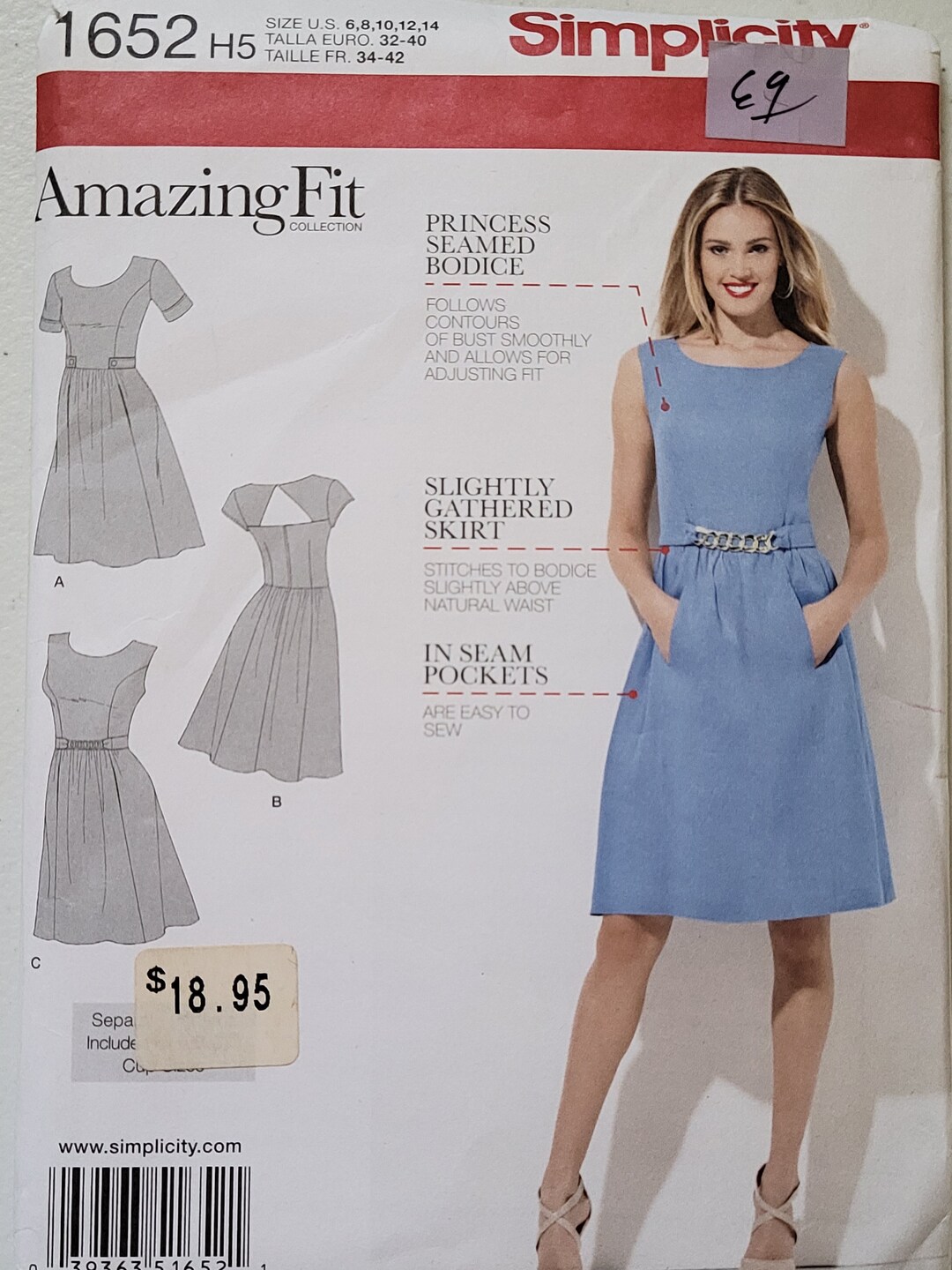 OUT of PRINT Simplicity Sewing Pattern 1652 Misses' / Miss Petite Dress ...