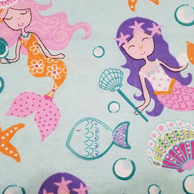 Flannel Mermaid Fabric - Etsy