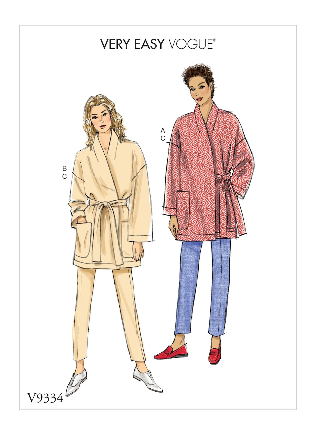 Vogue Sewing Pattern V9334 Misses' Jacket, Belt and Pants - Etsy