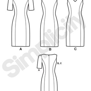 Simplicity Sewing Pattern 1586 Misses' / Women's Dress With Individual ...