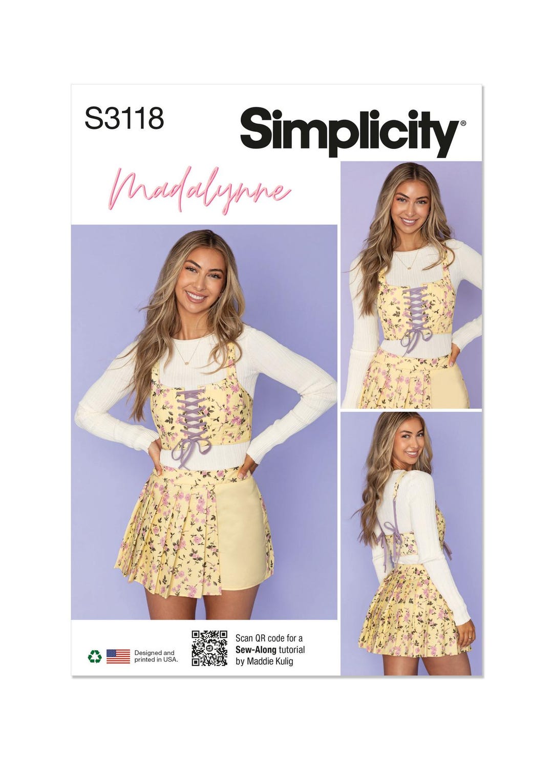 Simplicity Sewing Pattern S3118 Misses' Cropped Corset and Skort by ...