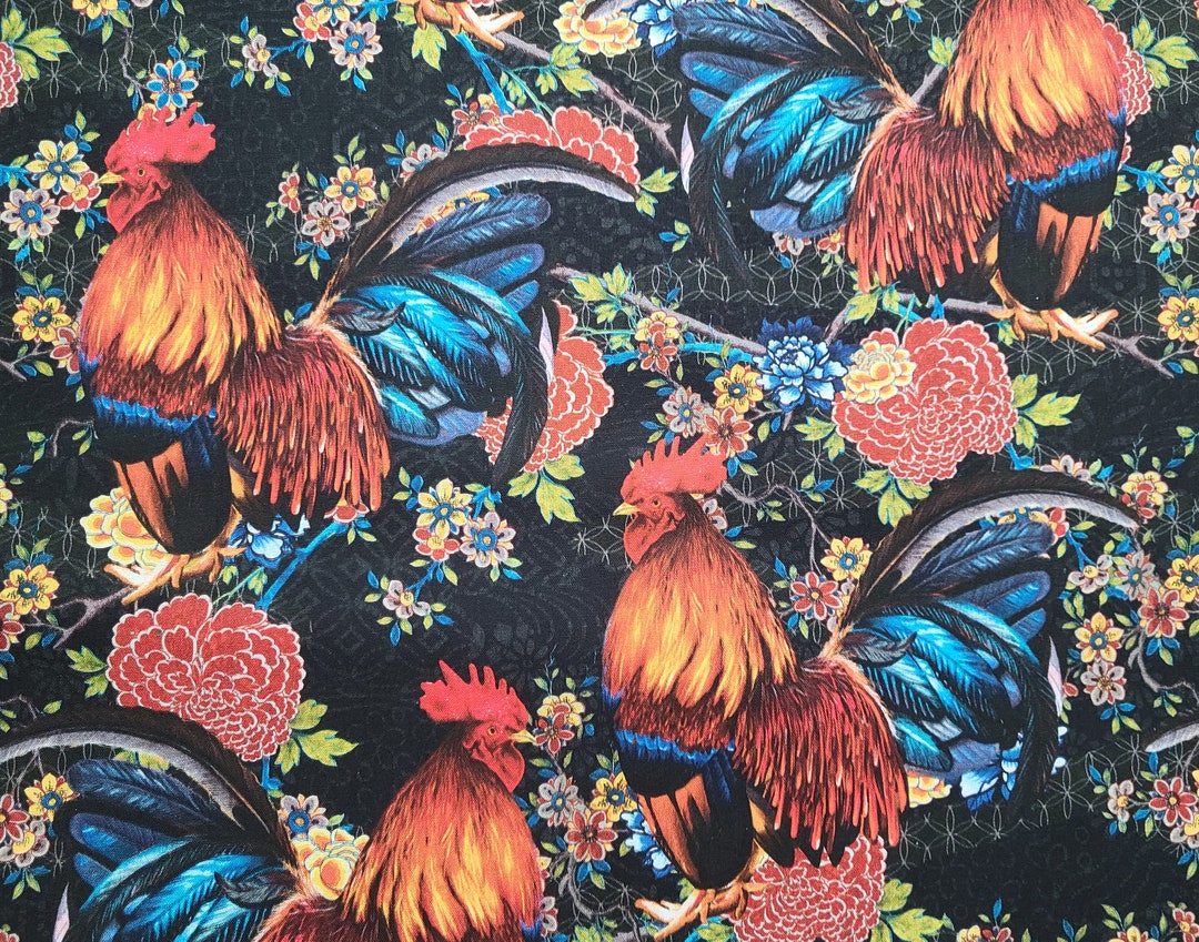 Roosters Cotton Fabric (1 Yard 27 Inches) - Etsy