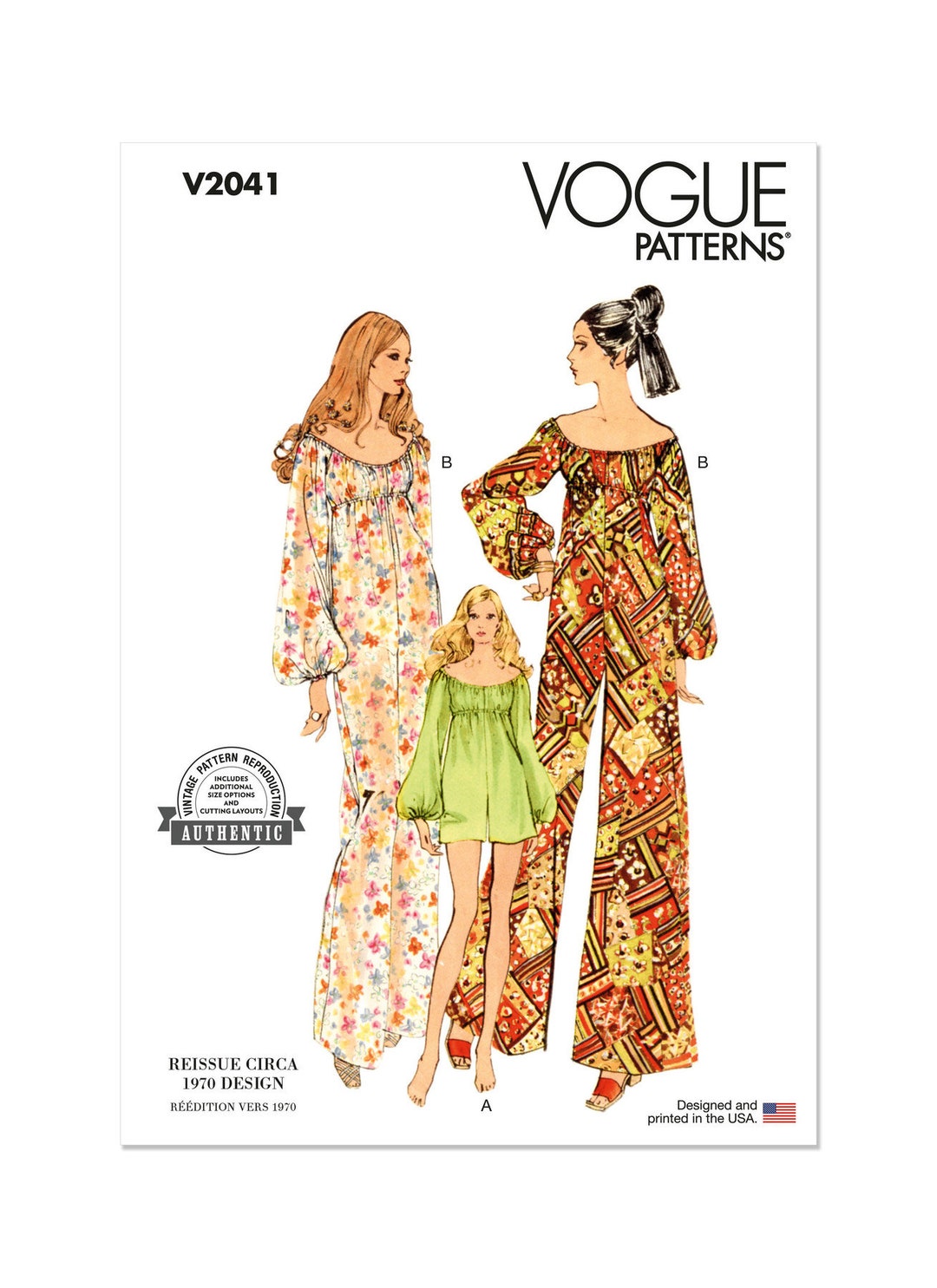 Vogue Sewing Pattern V2041 1970s Misses' Jumpsuit in Two Lengths - Etsy
