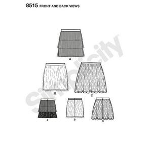 OUT of PRINT Simplicity Sewing Pattern 8515 Misses' Novelty Mini Skirts ...