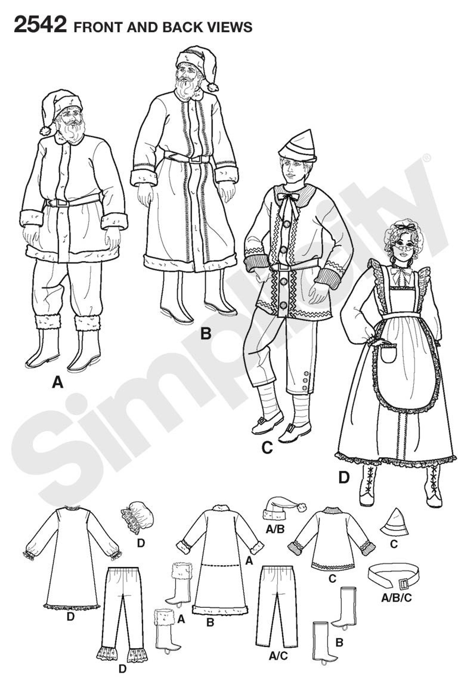 Simplicity Sewing Pattern 2542 Adult Costumes - Etsy
