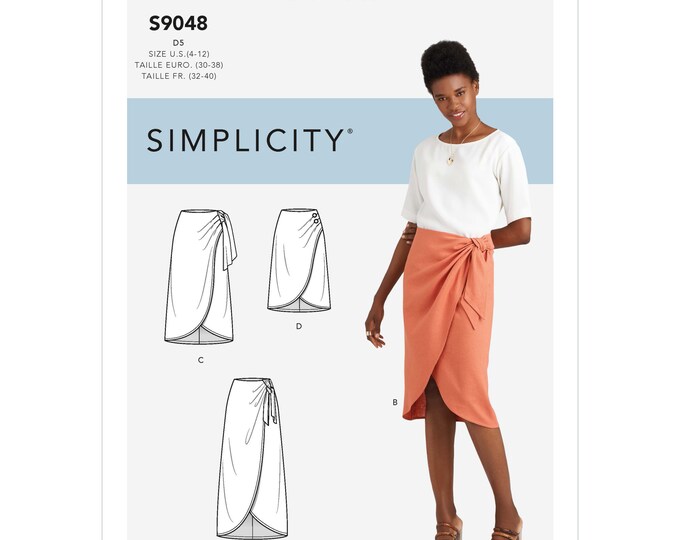 OUT of PRINT Simplicity Sewing Pattern S9048 Misses' Sarong Skirt With ...
