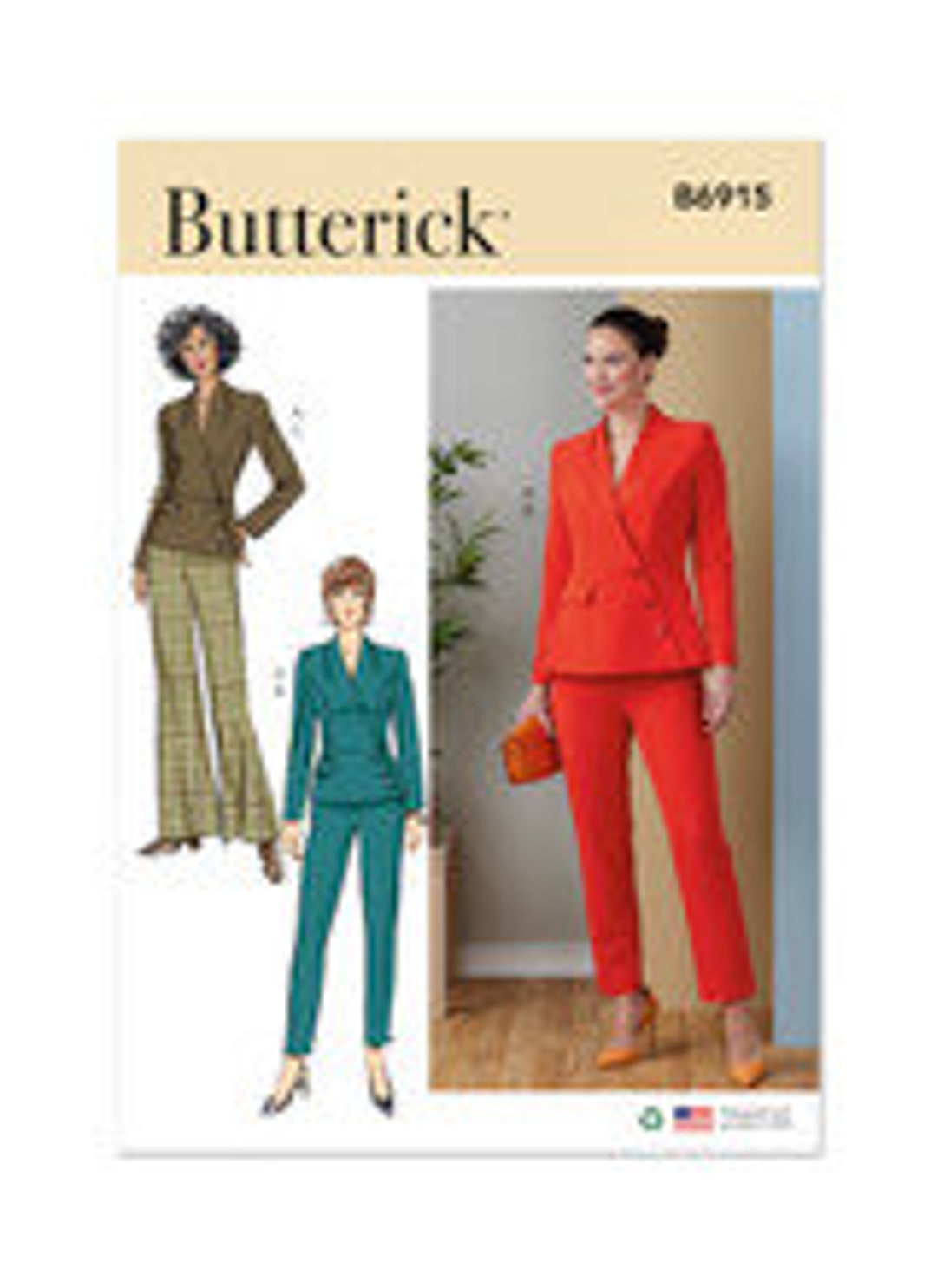 Butterick Sewing Pattern B6915 Misses' Jacket and Pants - Etsy