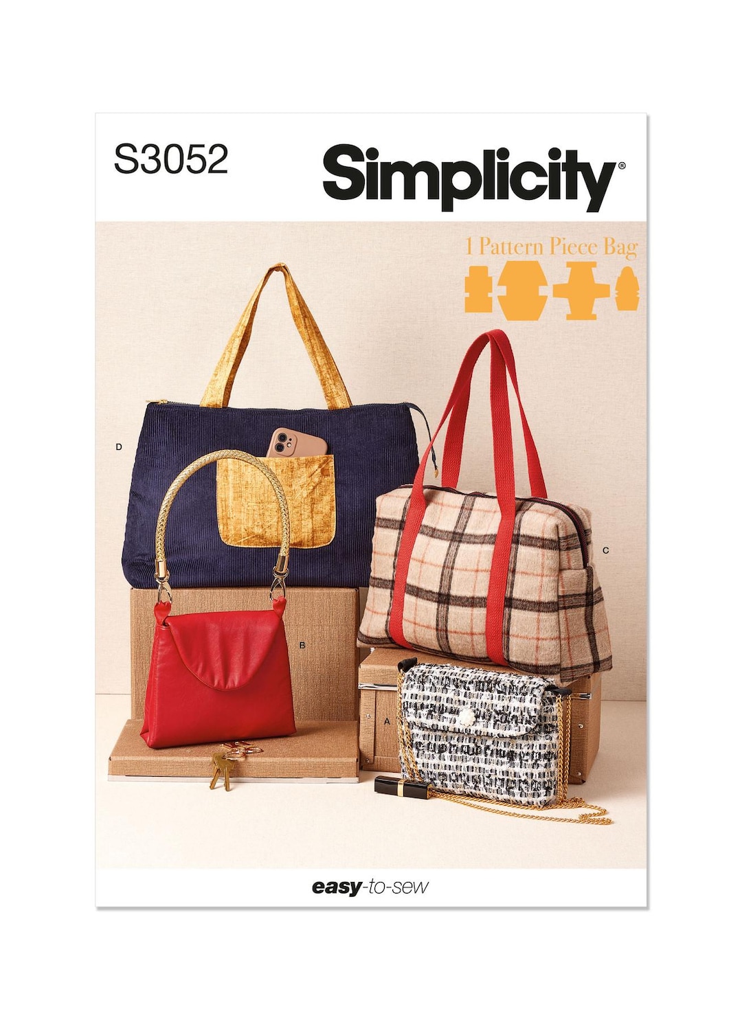 Simplicity Sewing Pattern S3052 Pattern Bags - Etsy