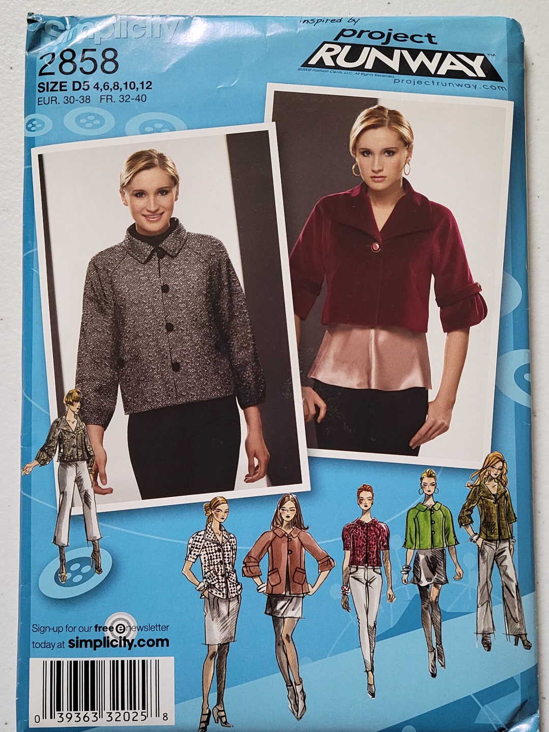 OUT of PRINT Simplicity Sewing Pattern 2858 Misses' Lined Jacket With ...