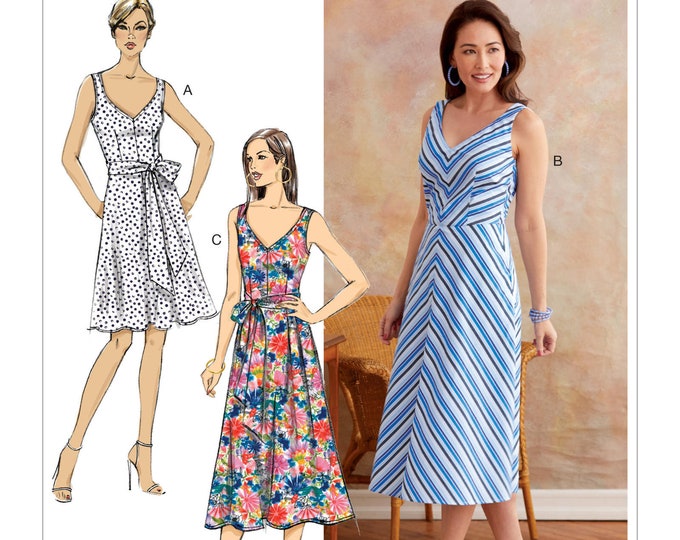 OUT of PRINT Butterick Sewing Pattern B6673 Misses' Dress and Sash - Etsy