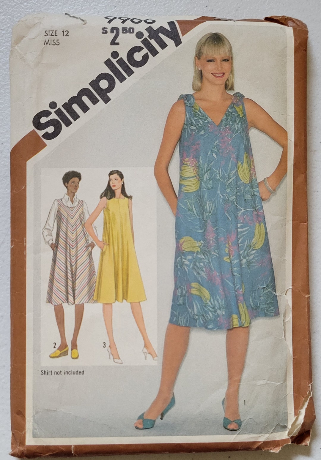 VINTAGE Simplicity Sewing Pattern 9966 Misses' Pullover Bias Sundresses ...