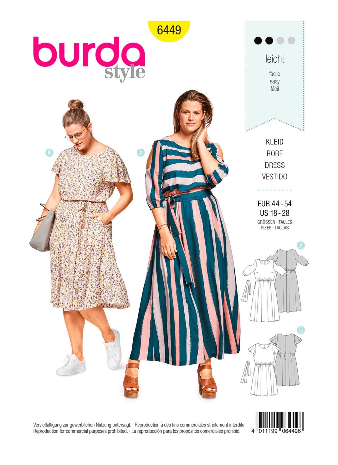 Burda Style Sewing Pattern 6449 Women's Summer Dresses - Etsy