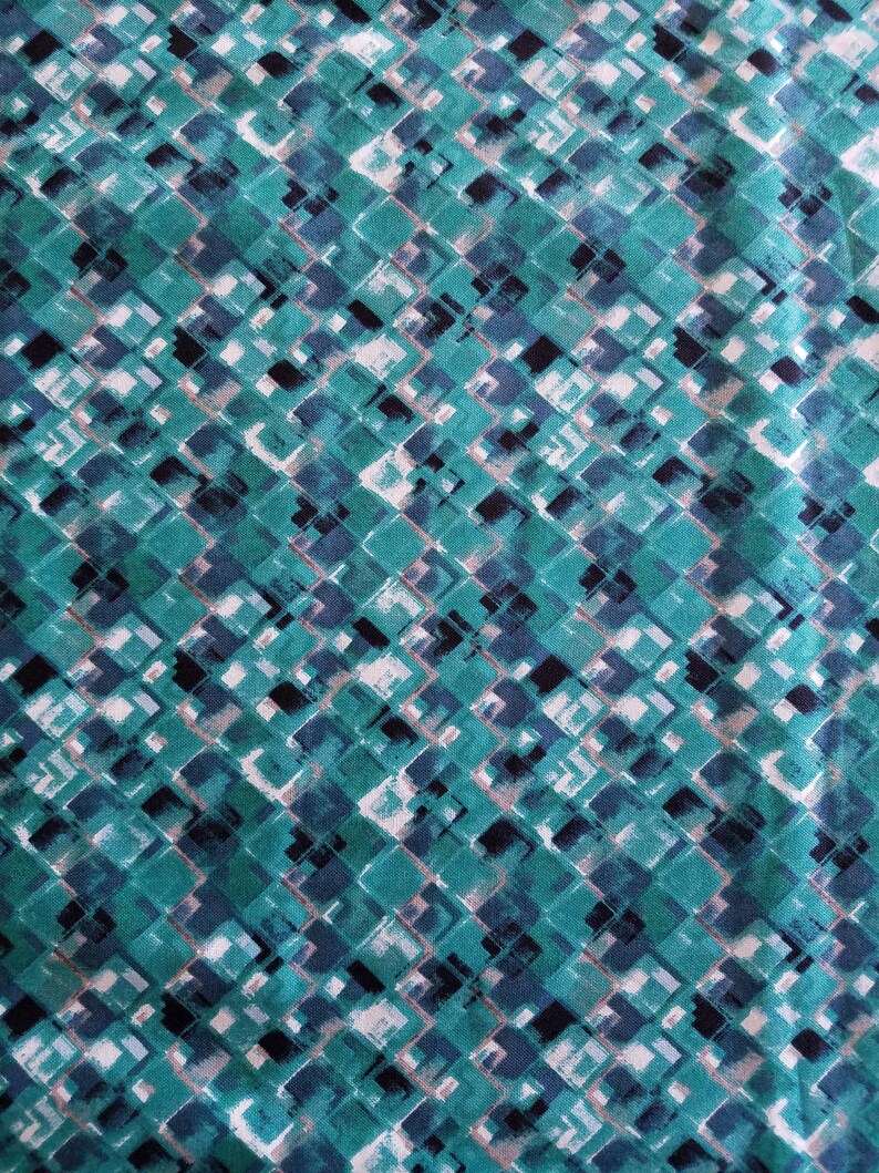 Packed Tonal Triangles Blue Cotton Fabric 1 yard 19 inches | Etsy