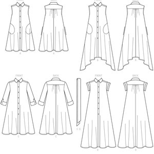 Mccall's Sewing Pattern M7565 Misses' Shirtdresses With Sleeve Options ...