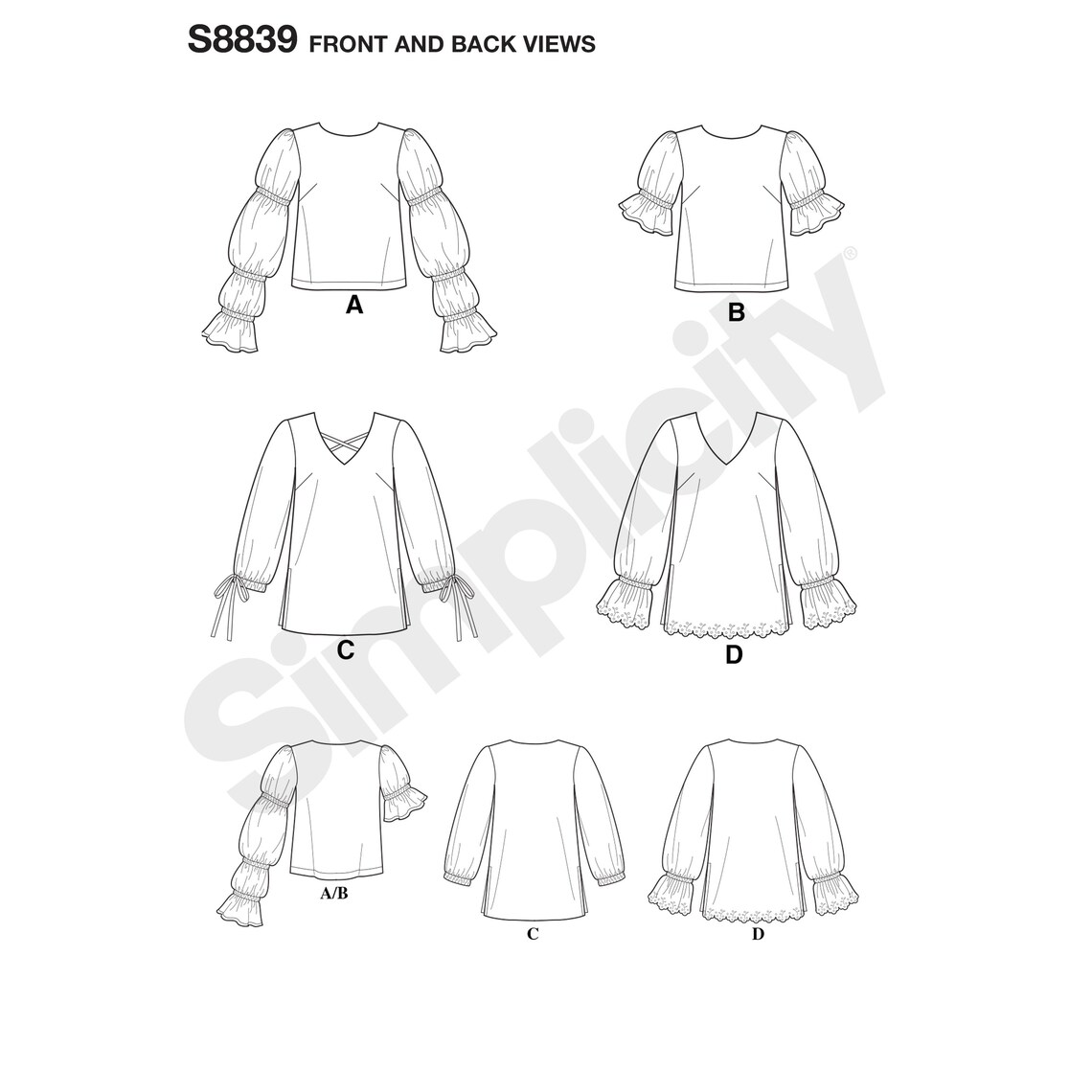 Simplicity Sewing Pattern S8839 Misses' Pullover Tunics - Etsy