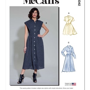 Mccall's Sewing Pattern M8342 Misses' Shirtdress - Etsy