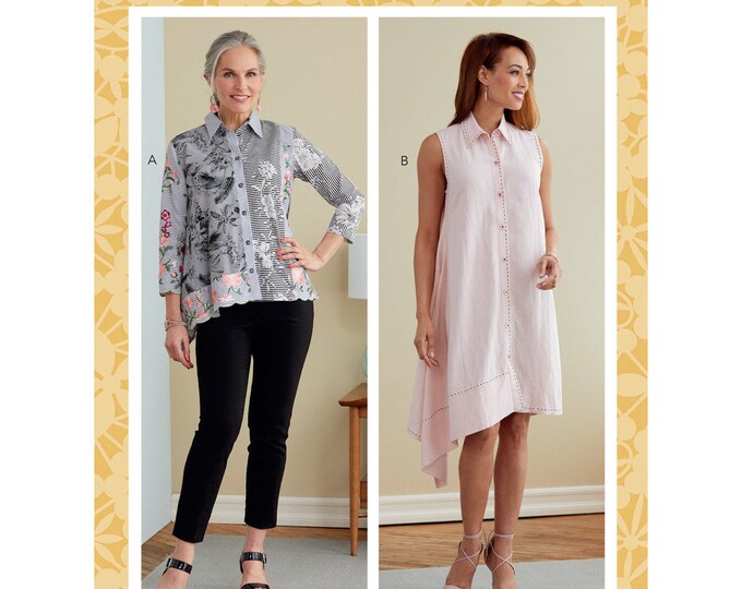OUT of PRINT Butterick Sewing Pattern B6771 Misses' Shirt & Shirtdress ...