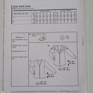 OUT of PRINT Burda Style Sewing Pattern 6368 Misses Blouse - Etsy