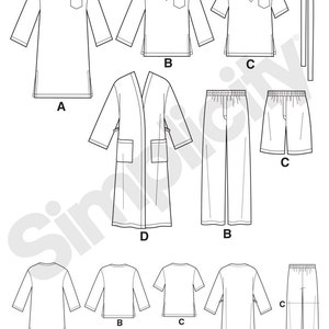 Simplicity Pattern 1021 Men's Robe and Nightshirt or Pajamas in Two Lengths - Etsy