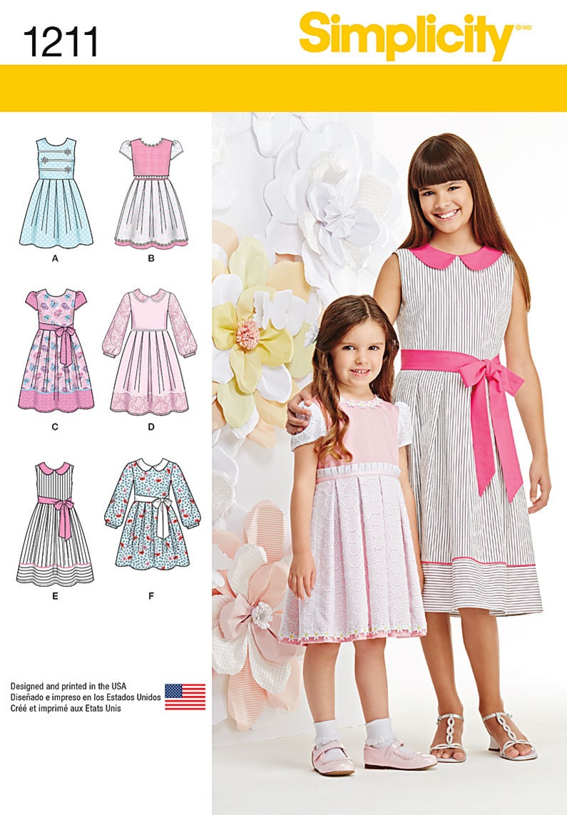 Simplicity Sewing Pattern 1211 Child's and Girls' - Etsy