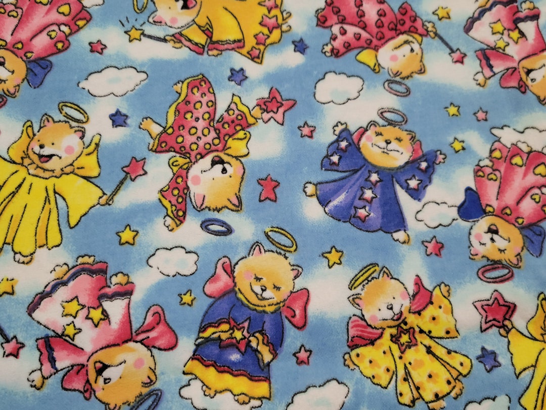 Animal Angels Flannel Fabric Sold by the Yard - Etsy