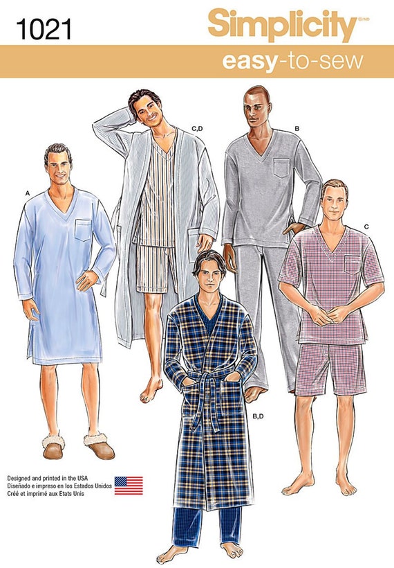 Simplicity Pattern 1021 Men's Robe and Nightshirt or - Etsy