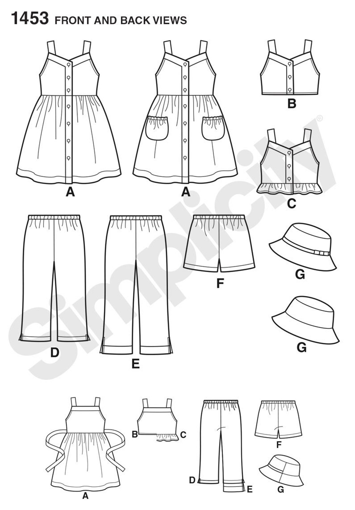Simplicity Sewing Pattern 1453 Child's Dress Top Pants - Etsy