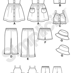 Simplicity Sewing Pattern 1453 Child's Dress, Top, Pants or Shorts and ...